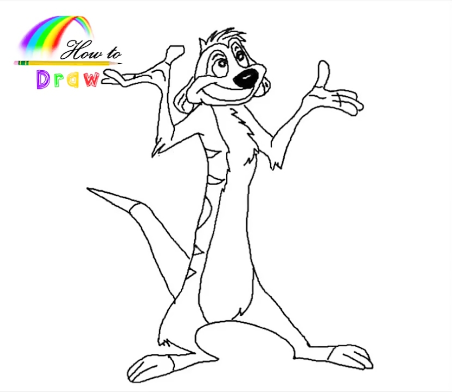 How to Draw Timon Easy Step by Step