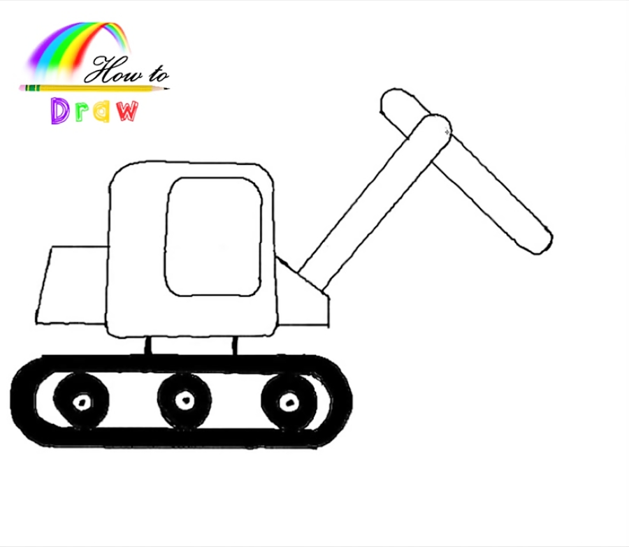 How to Draw an Excavator Easy Step by Step