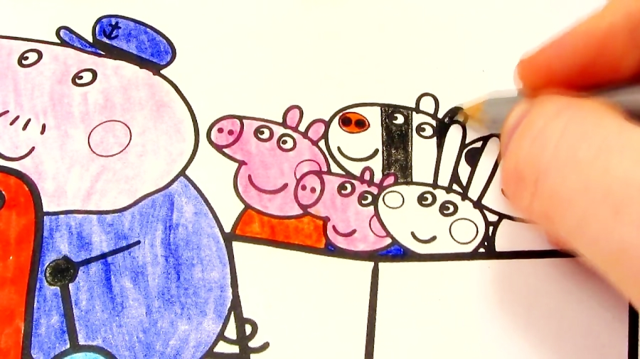 Peppa Pig Train Coloring Book Pages Fun Art Colors Video For Kids