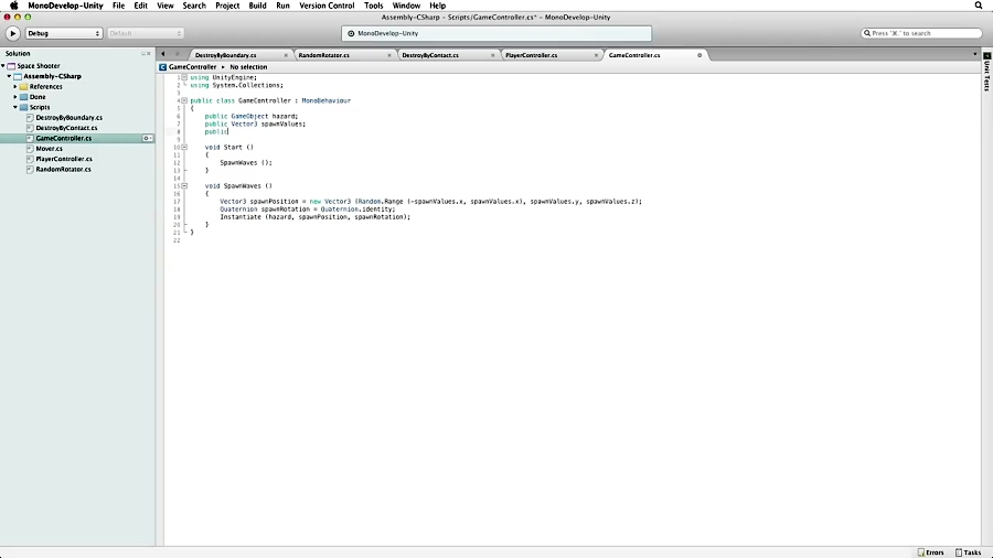 Spawning waves - 12 - Space Shooter - Unity Official Tutorials