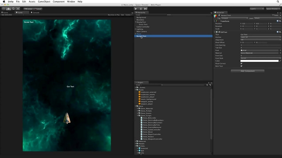 Ending the game - 15 - Space Shooter - Unity Official Tutorials