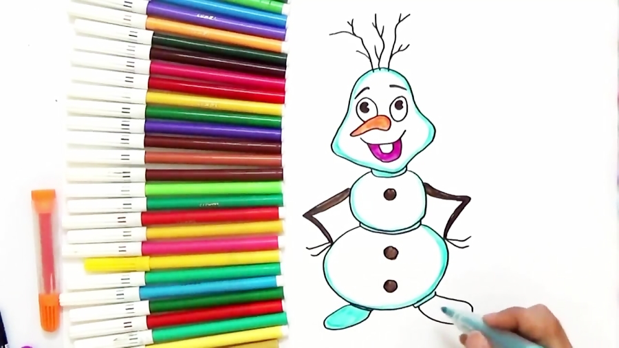 How to Draw Olaf Snowman from Frozen for Kids | D4K