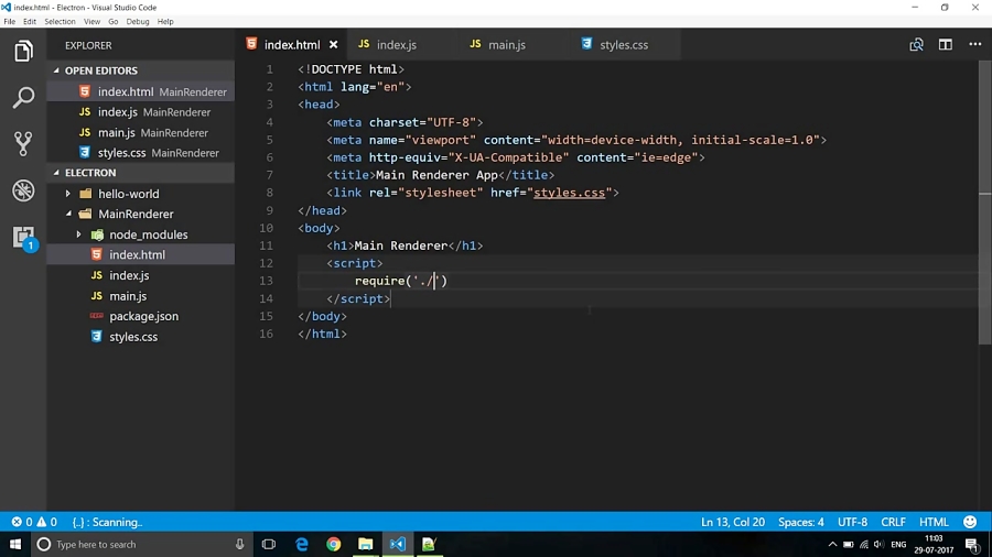 Electron js Tutorial - 3 - Main and Renderer Process