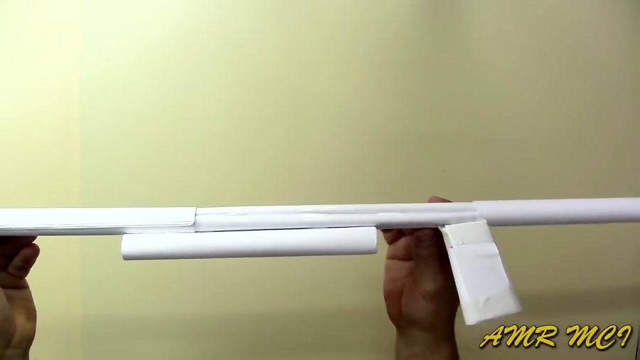 How to make a paper sniper rifle that shoots - rubber band paper gun
