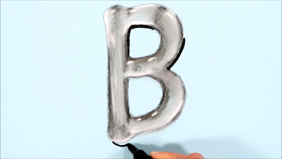 How to Draw a Letter B in Water With Dry Pastel pencils