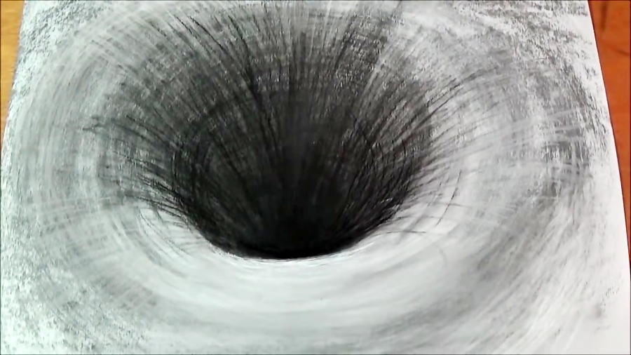 Drawing a 3D Black Hole - How to Draw Round Hole - Anamorphic Trick Art