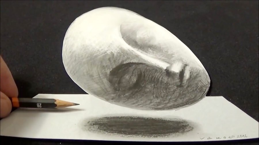 How to Draw Sleeping Muse - Brancusi's sculpture - Trick Art on Paper ...