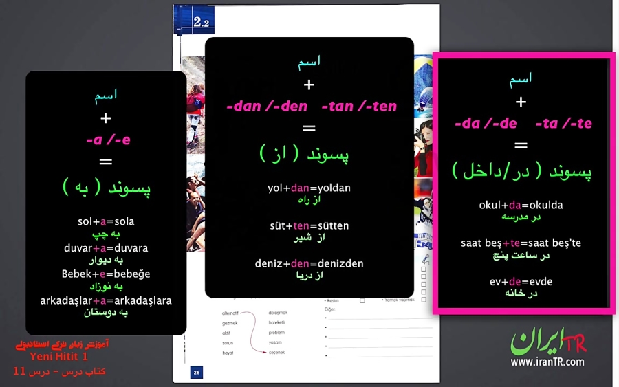 آموزش زبان ترکی استانبولی Yeni HITIT tomer - کتاب درسی - درس 11