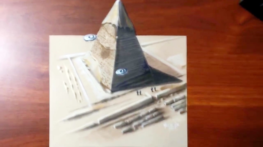 Drawing a 3D Pyramid - Optical Illusion