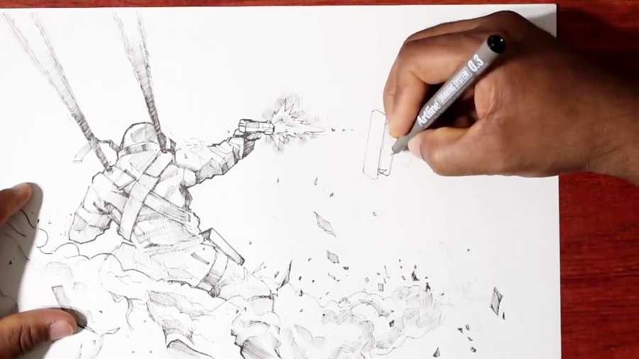 Battlefield 1 Pilot Drawing - Lineart