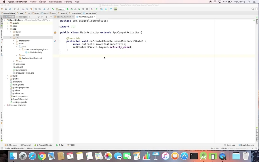 Create your first OpenGL App with Android Studio