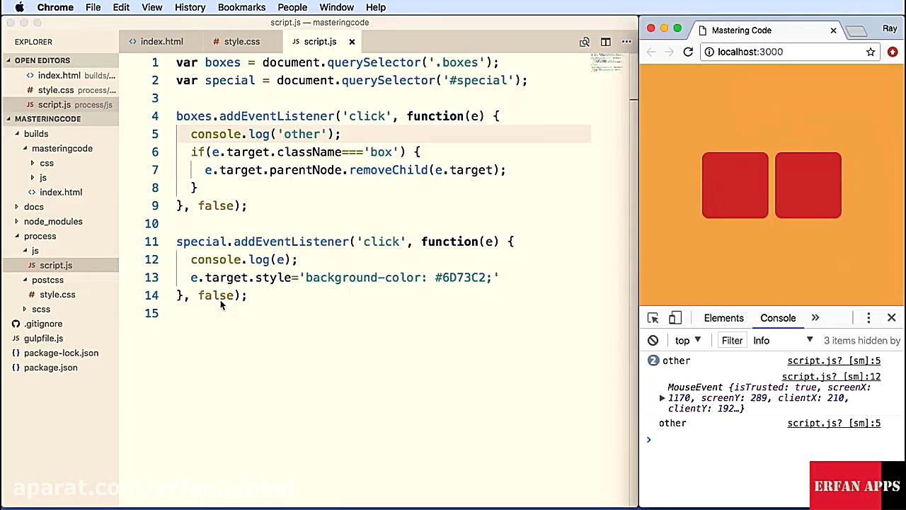 آموزش Event Bubbling و Propagation Event