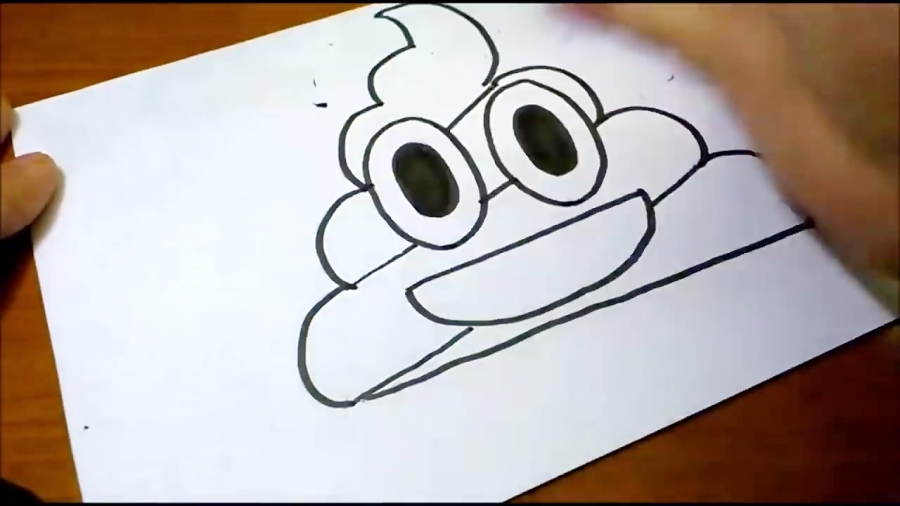 Very Easy ! How To Draw the Poop Emoji - Easy and Cute art on paper for ...