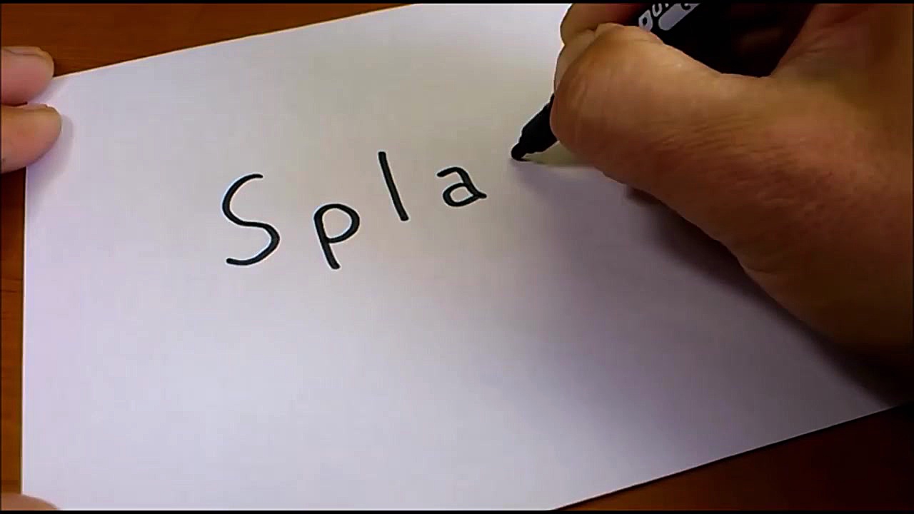 How to turn words "Splatoon" into a Cartoon - Doodle art on paper for kids