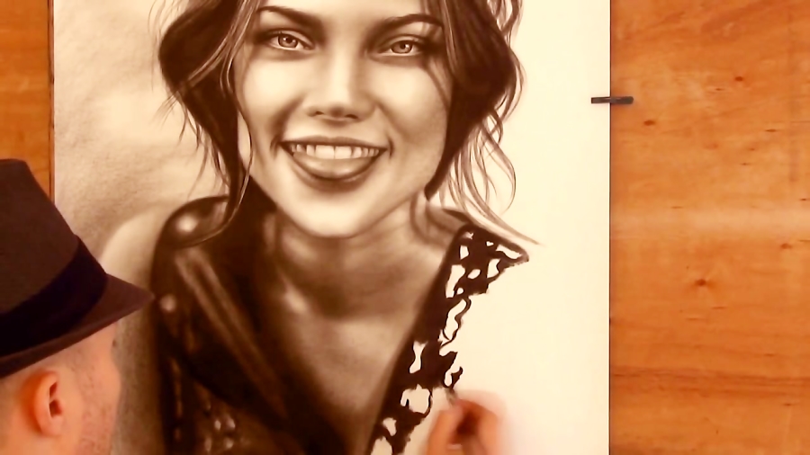 How to Paint a face (speed drawing) drawing (realism) malen vom Foto ...