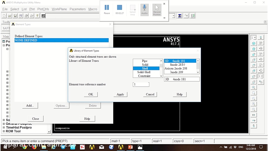 آموزش نرم افزار ansys apdl مقدماتی جلسه هشتم