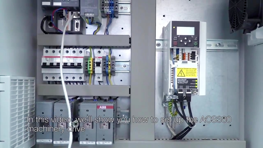 How to commission ABB ACS380 machinery drive with fieldbus