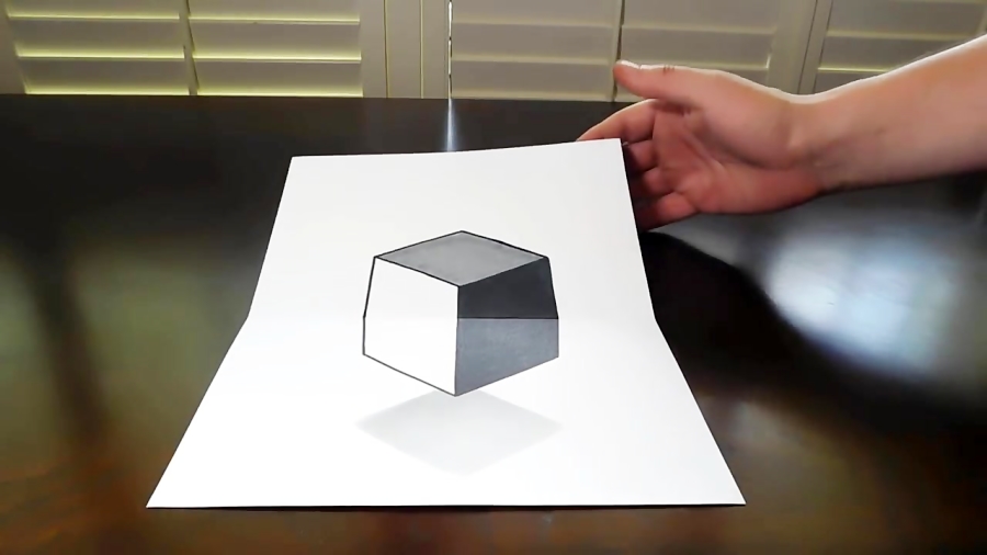 How to Draw a Levitating Cube for Kids - Easy 3D Trick Art
