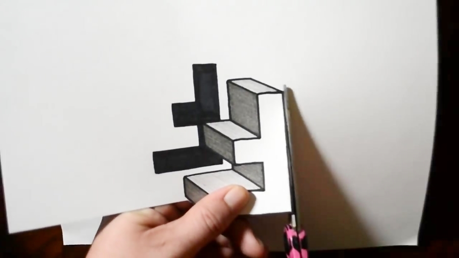 How to Draw 3D Floating Letter F - Trick Art Optical Illusion Drawing