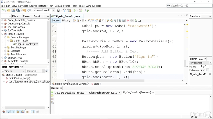 آموزش ﻿NetBeans - یک دکمه و متن را اضافه کنید