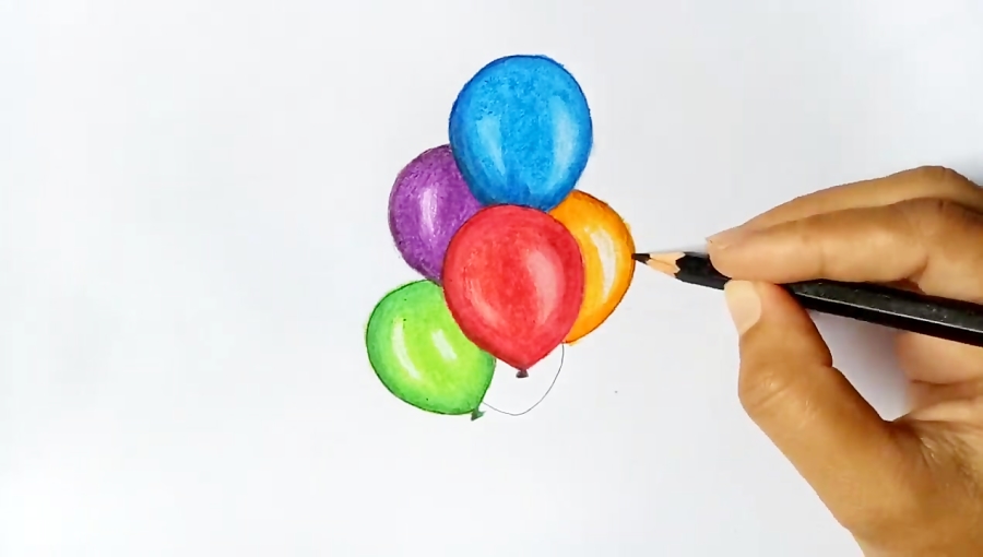 How to draw Balloons for kids.Step by step(easy draw)