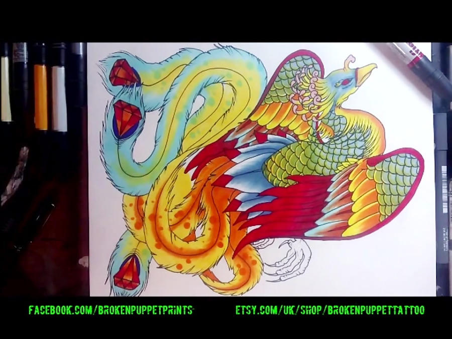 How to draw a Pheonix Part 2 by thebrokenpuppet
