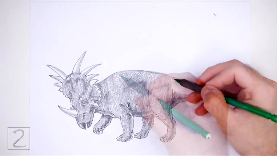 Styracosaurus Dinosaur Time-lapse / Speed Drawing