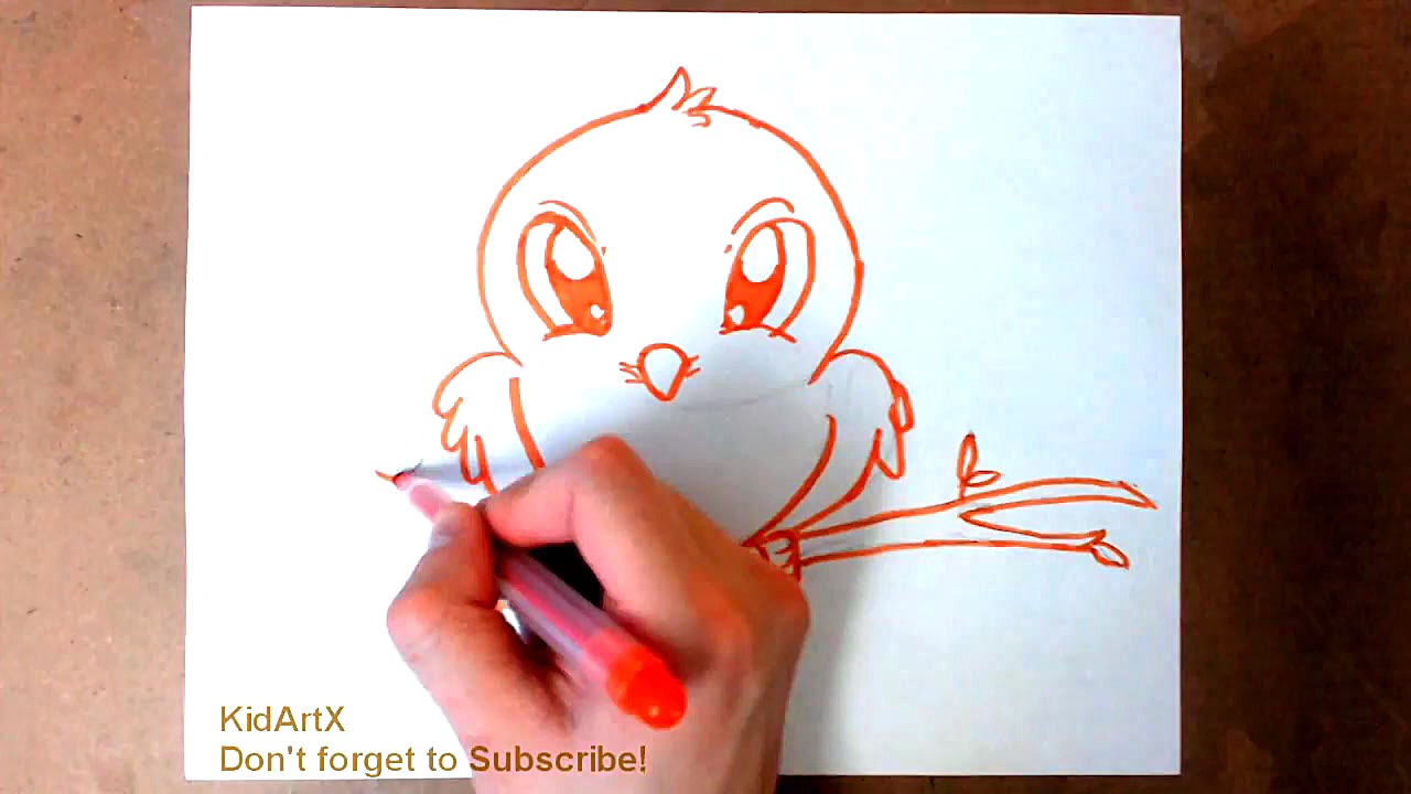 How to Draw Cute BABY Bird! - Step by Step Tutorial