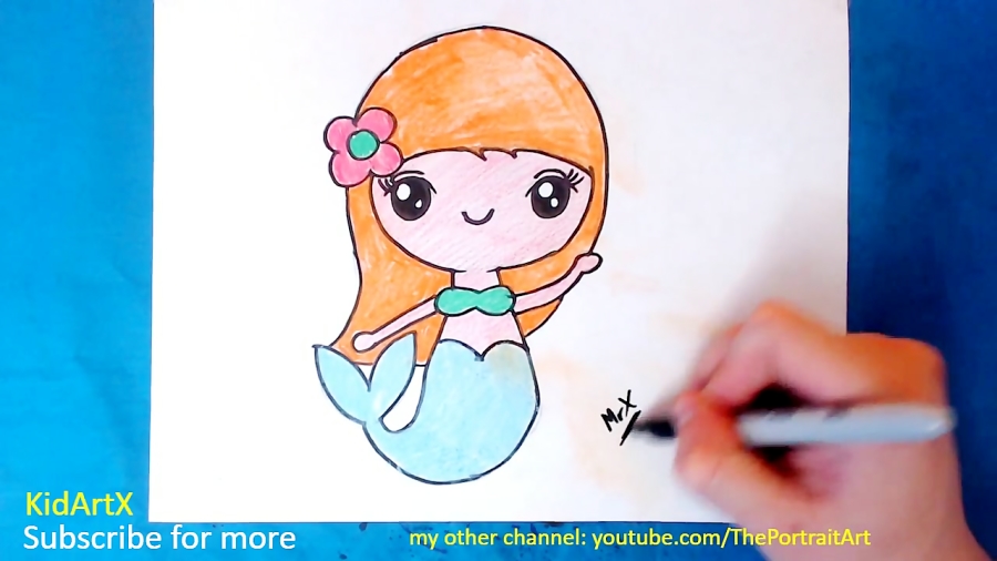 How to Draw Mermaid (simple) - Step by Step Tutorial