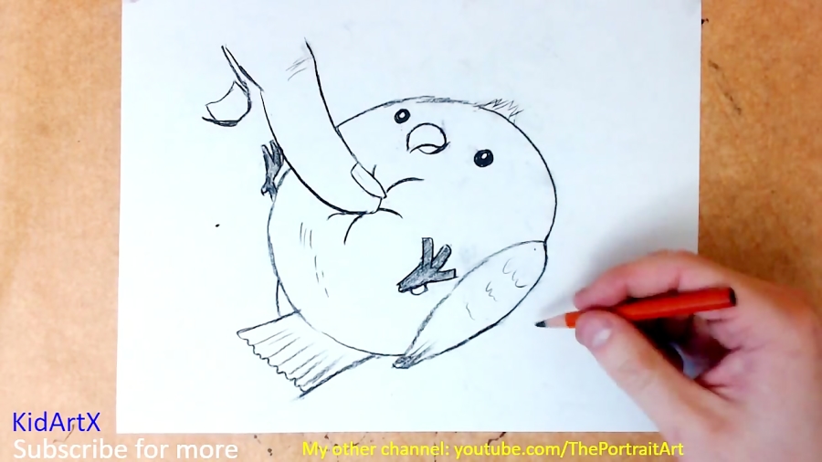 How to Draw Fat bird getting poked - Step by Step Tutorial