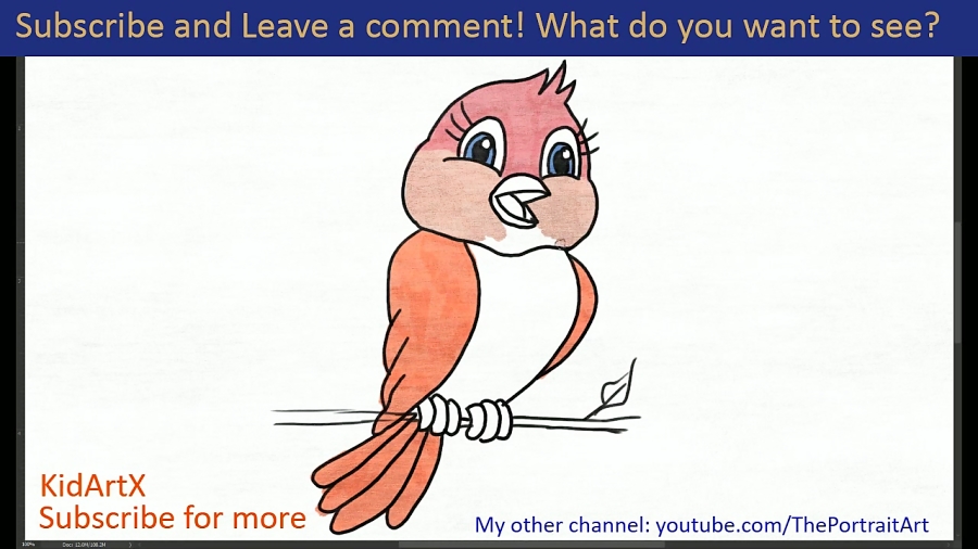 How to Draw Cute Bird (Disney style) Step by Step Tutorial For Kids