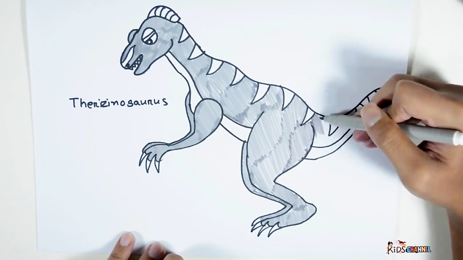 How To Draw Therizinosaurus Dinosaur Step by Step | Easy Drawing | Kids ...