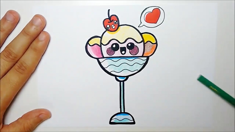 HOW TO DRAW A CUTE ICE CREAM - CÓMO DISEÑAR UN HELADO