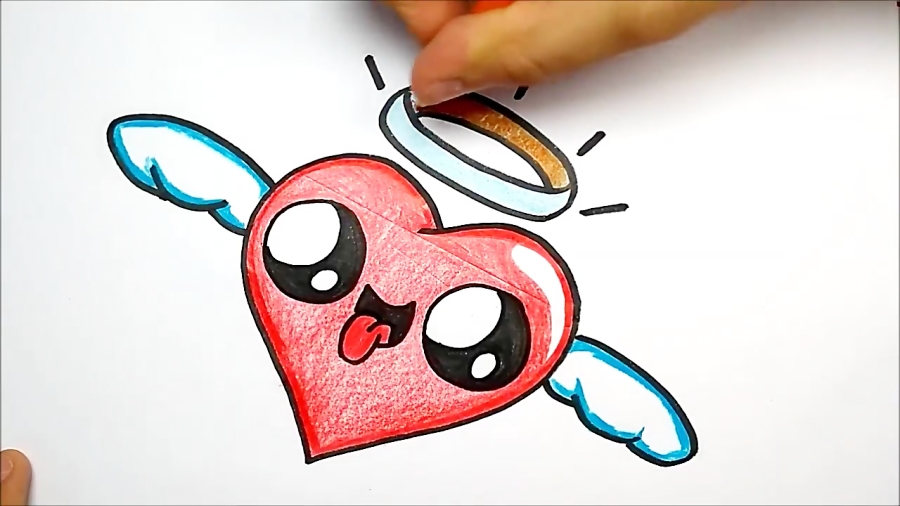 HOW TO DRAW A CUTE HEART ESAY STEP BY STEP