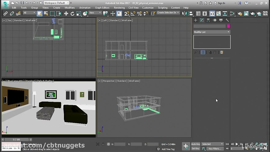 آموزش ﻿3Ds Max - تنظیم نور خورشید و آسمان