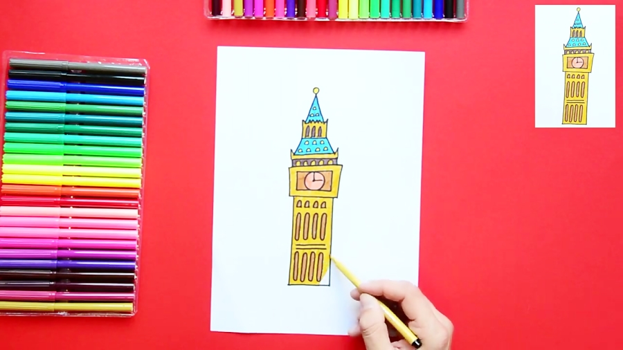 How to draw the Big Ben, London
