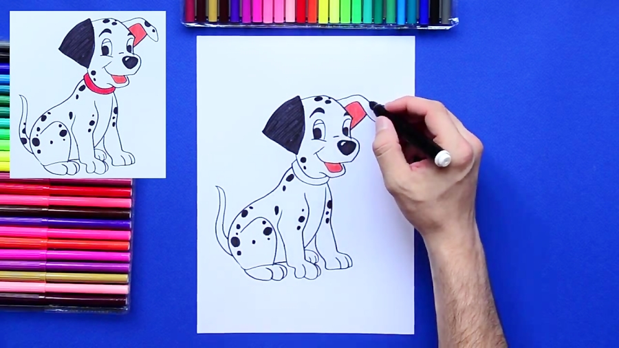 How to draw a Dalmatian from Disney's 101 Dalmatians