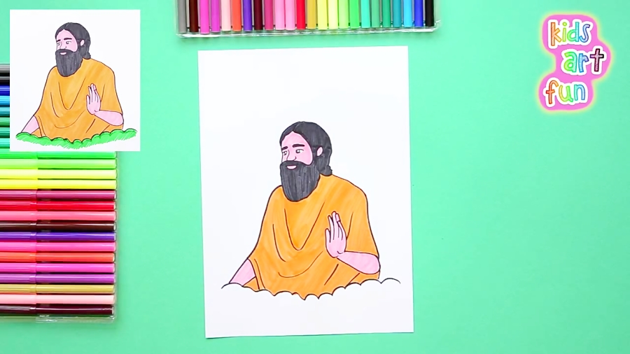 How to draw Baba Ramdev ji