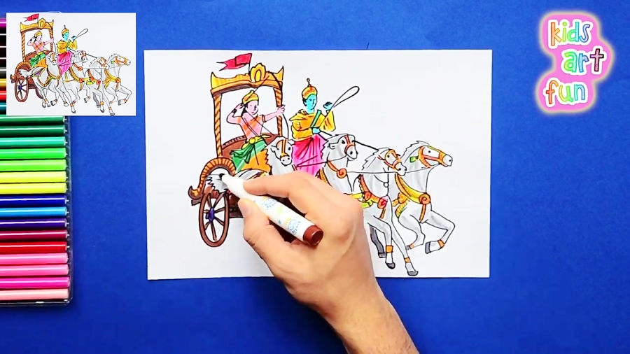 How to draw Lord Krishna and Arjuna (Mahabharat)