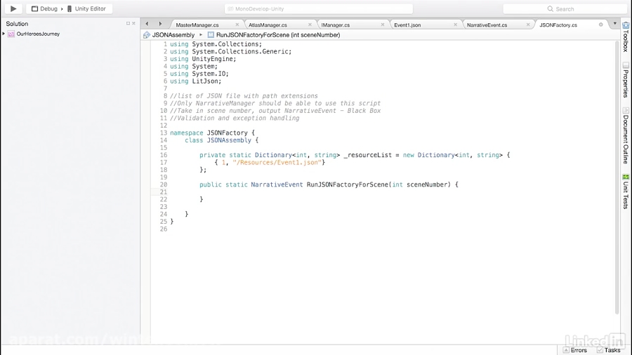 دانلود آموزش ﻿یونیتی - پایان JsonFactory