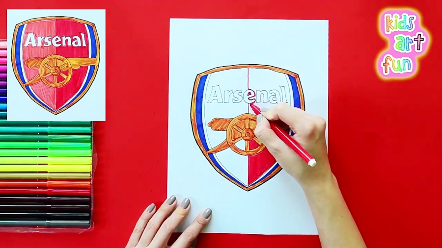 How to draw Arsenal F.C. Logo