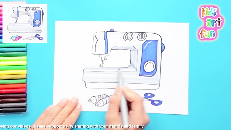 How to draw a Sewing Machine