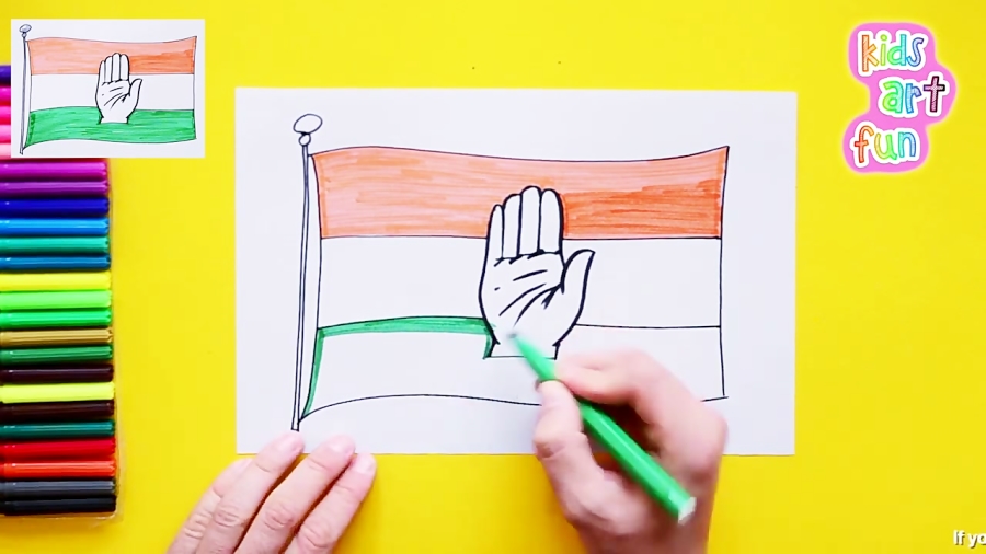 How to draw Congress party symbol (India Political Parties)