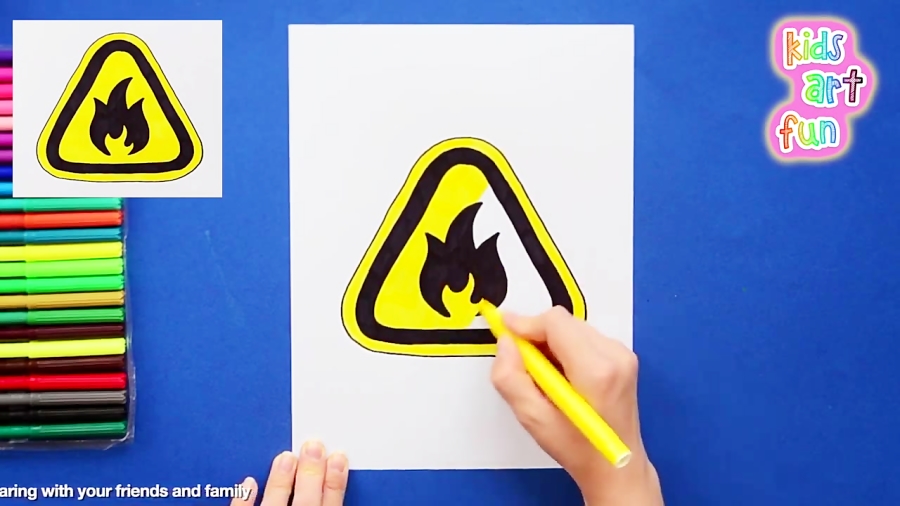 How to draw Fire Hazard Safety Symbol