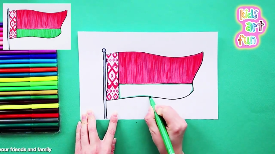 How to draw and color the Flag of Belarus