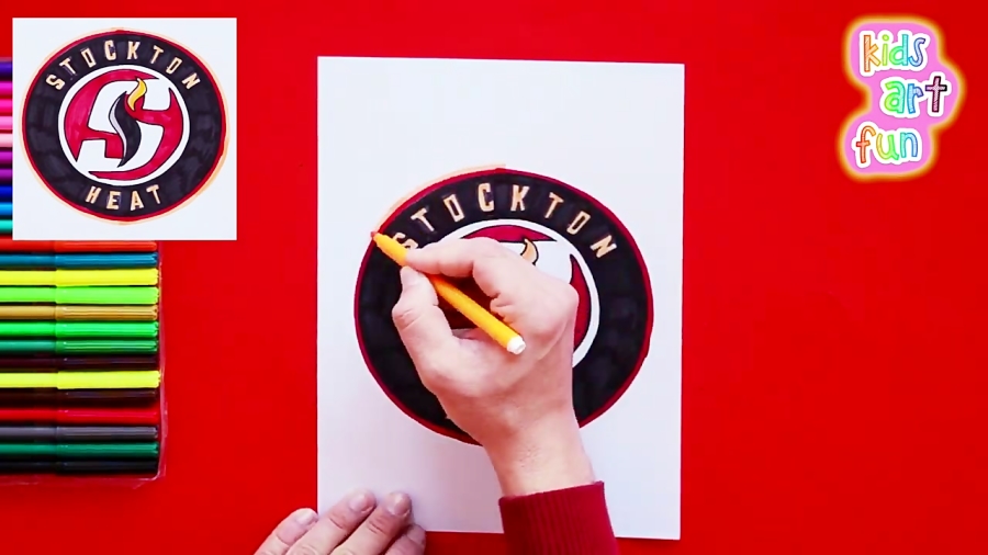 How to draw Stockton Heat Logo (AHL Team)