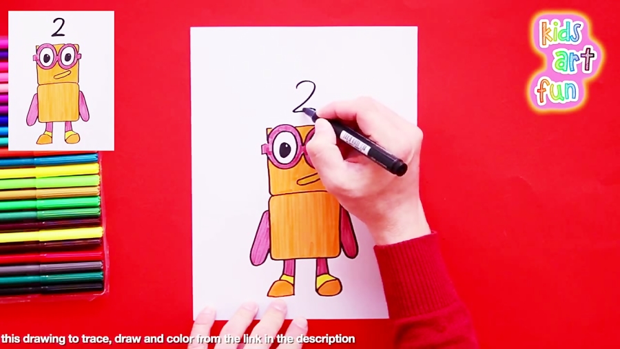 How to draw Number 2 (Numberblocks)