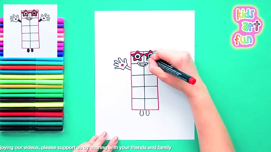 How to draw Number 10 (Numberblocks)