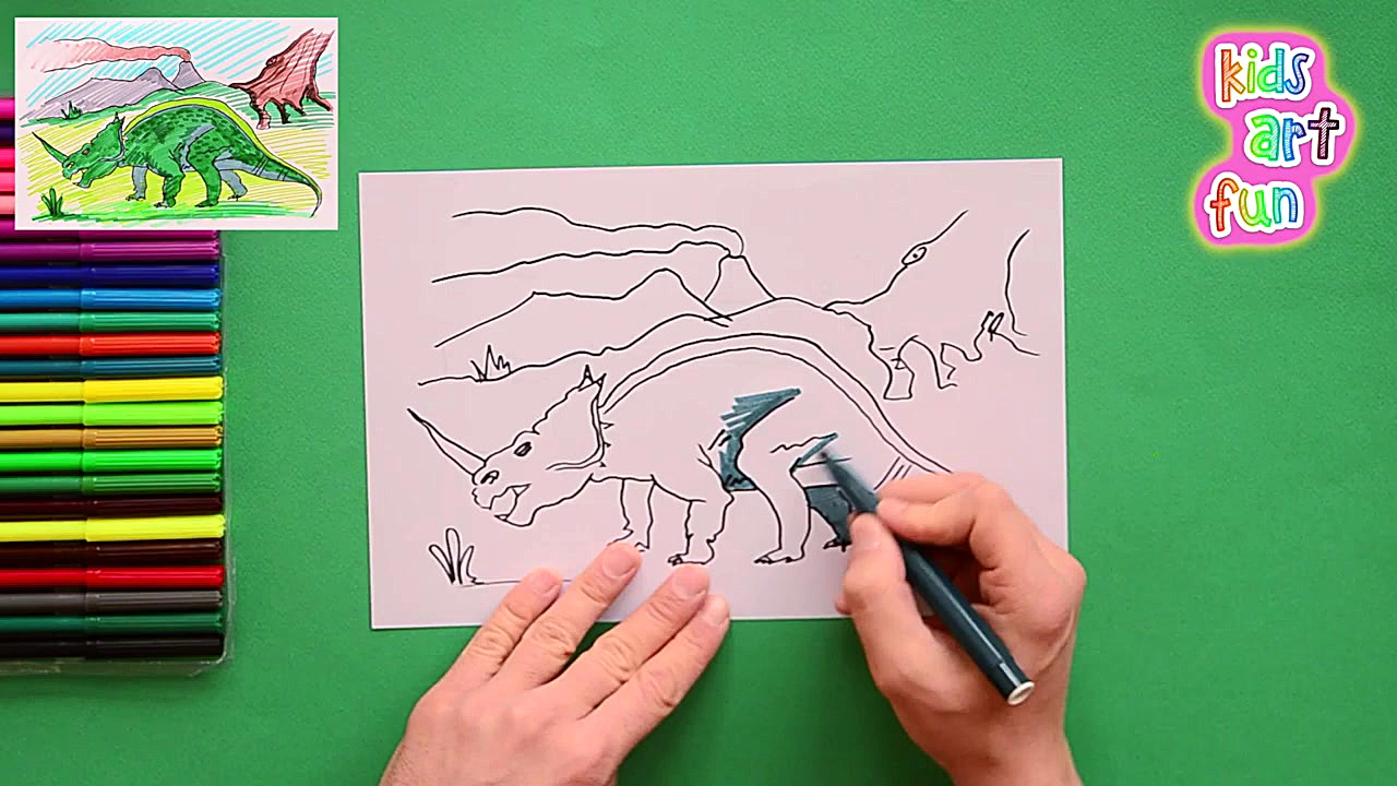 How to draw Centrosaurus
