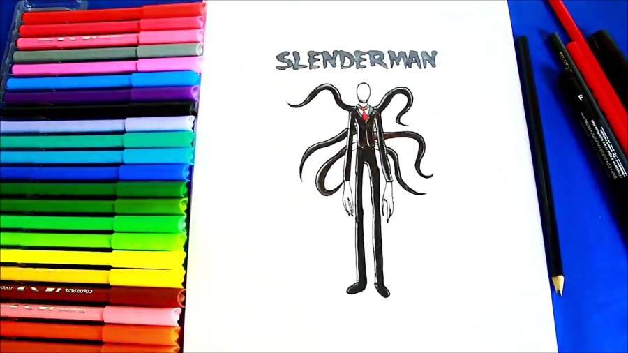 Cómo dibujar y colorear a Slenderman | How to draw Slender Man